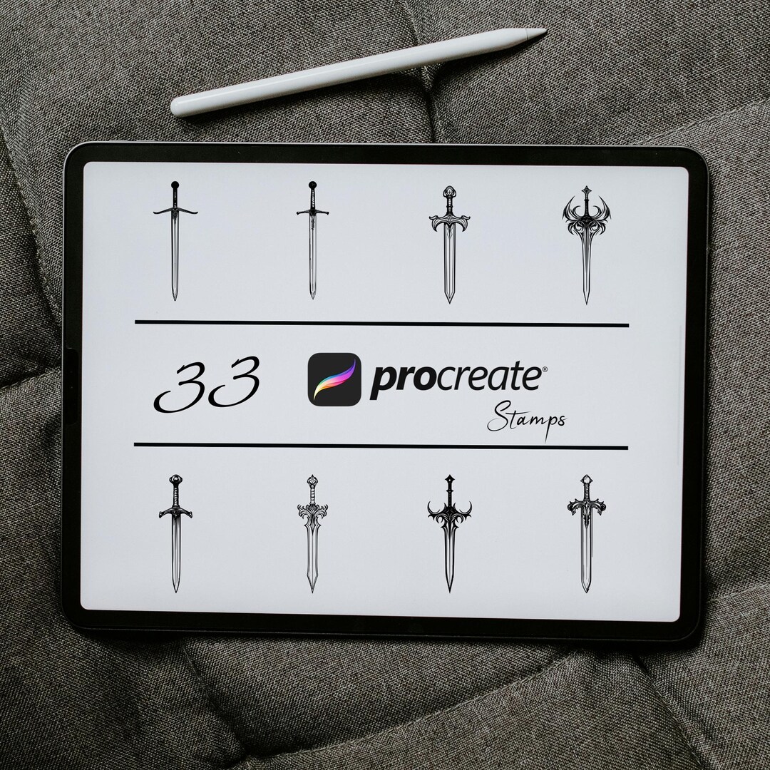 Sword Procreate Stamp | Procreate Dagger Stamp | Sword Tattoo Stamp ...