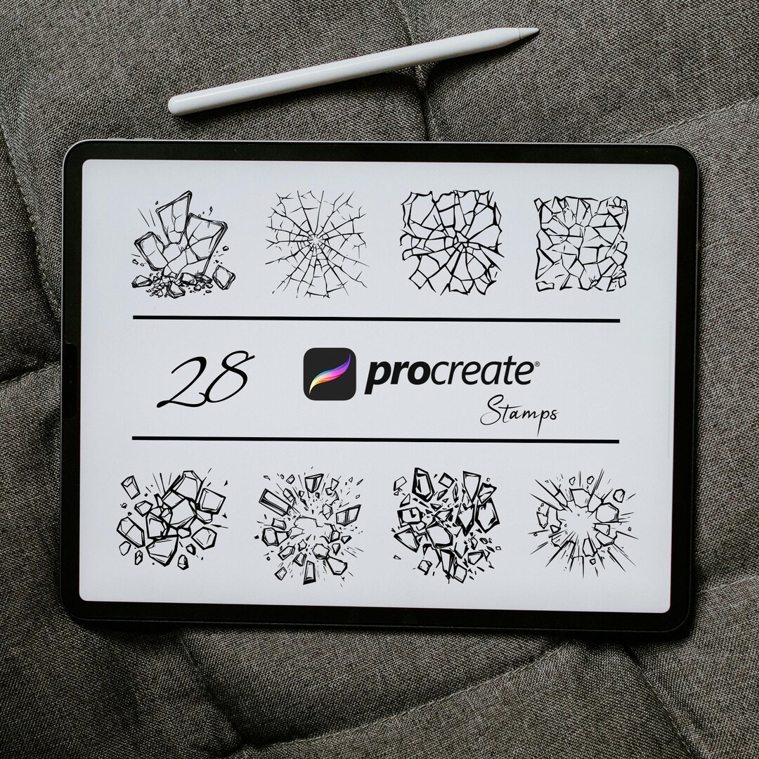 Shattered Glass Procreate Stamp | Procreate Broken Glass Stamp ...
