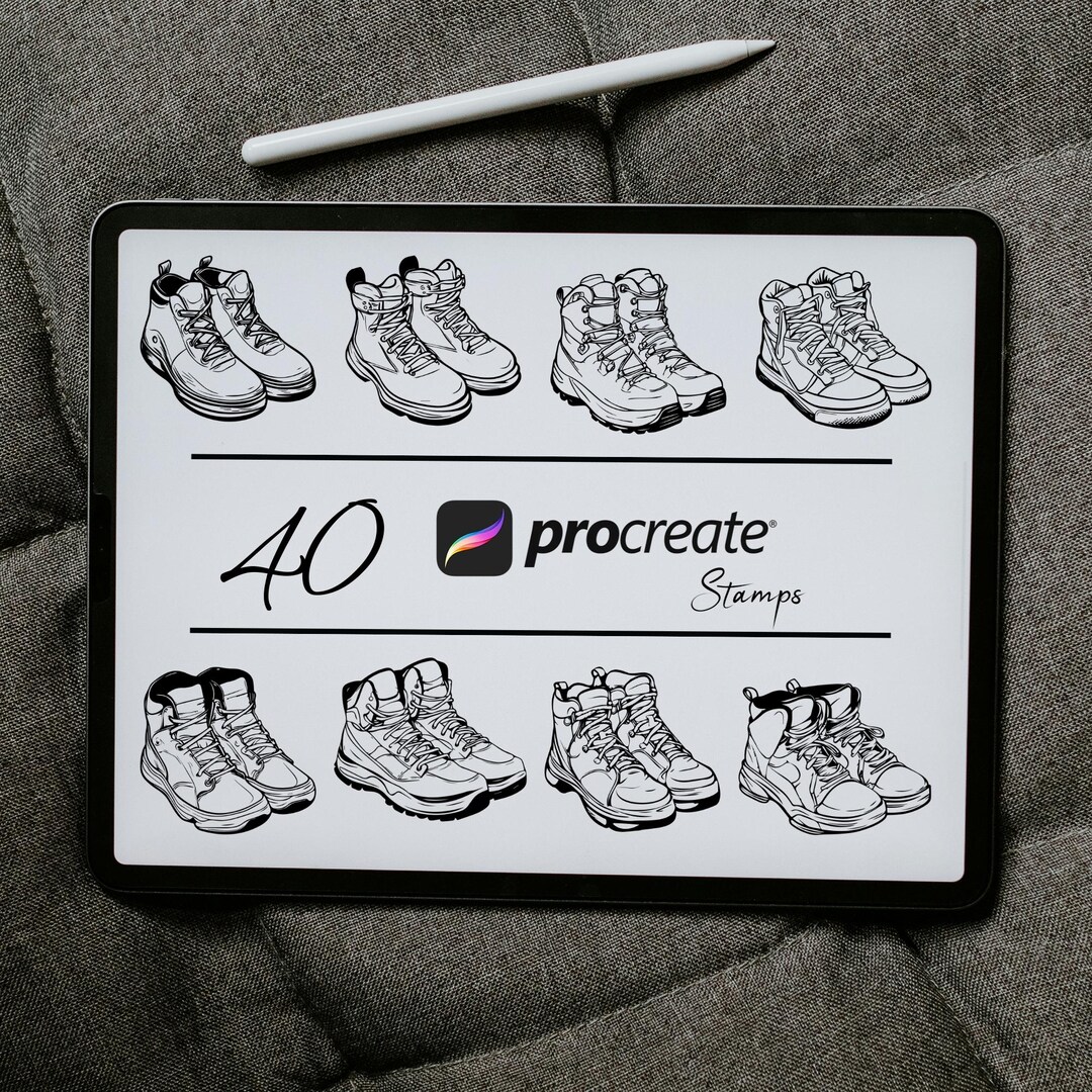 Running Shoes Procreate Stamps, Procreate Shoes Stamps, Marathon ...