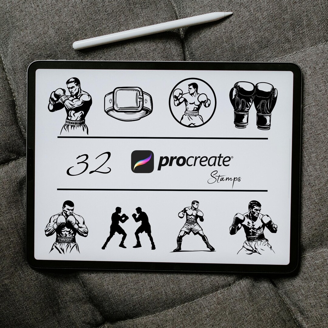 Boxing Procreate Stamps: Boxer Tattoo Brushes Bundle (digital Download ...
