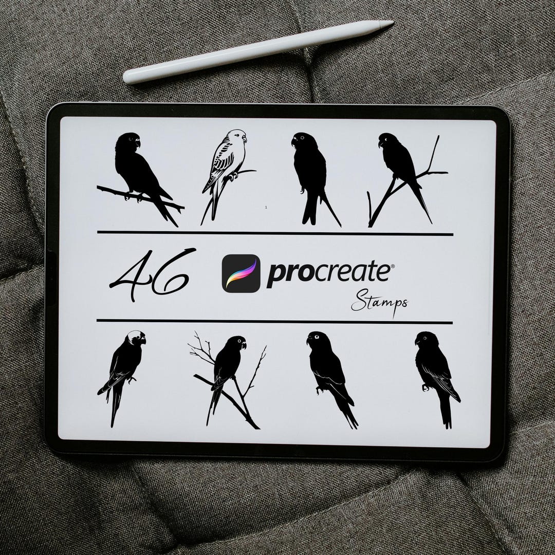 Budgie Procreate Stamp Set: Bird Brushes for Digital Art (ipad) - Etsy