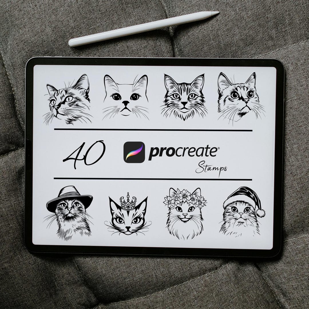 Ojos Azules Cat Procreate Stamps | Cute Cats Stamp, Cat Breed Procreate ...