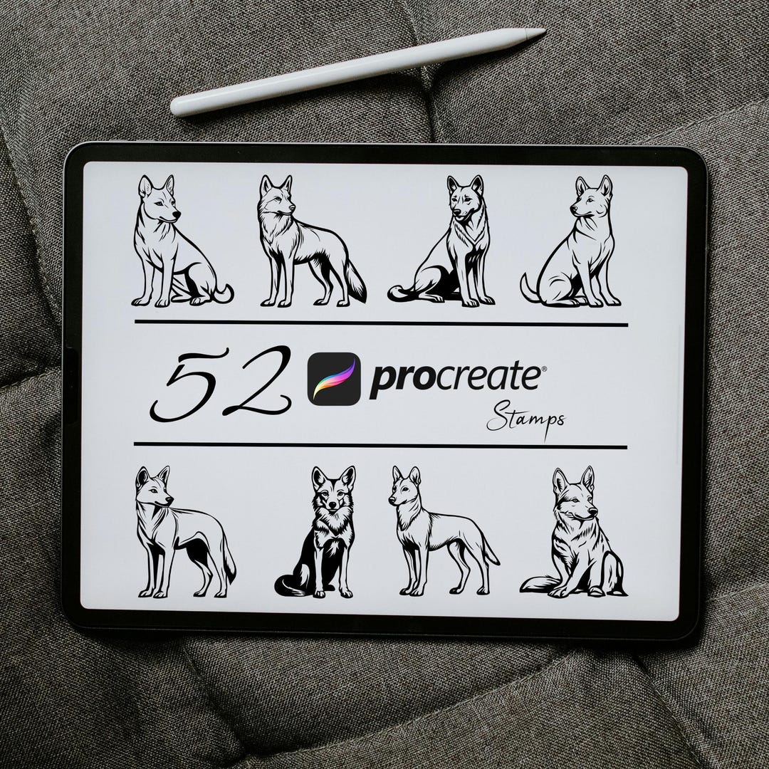 Dingo Dogs Procreate Stamps, Dingo Procreate Brushes and Stamps, Dogs ...