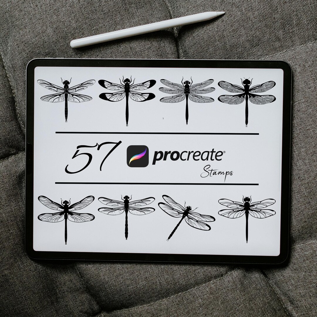 Dragonfly Procreate Stamps, Dragonflies Tattoo Designs, Damselfly Line ...