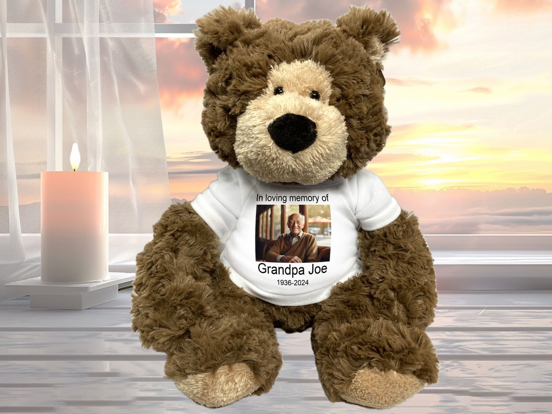 Personalized Photo Memorial Teddy Bear - 14" Bear Hugs - Etsy