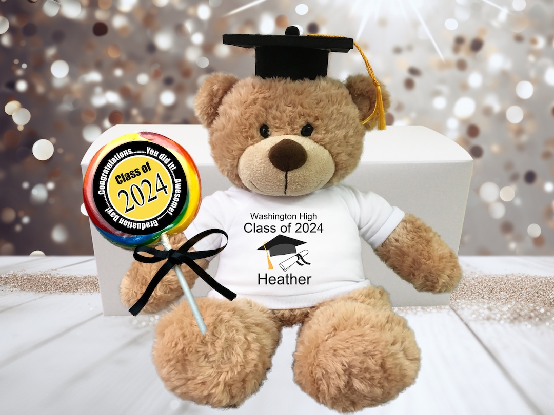 Personalized Graduation Teddy Bear Gift Set 14 Bonny Bear Class of 2024 ...