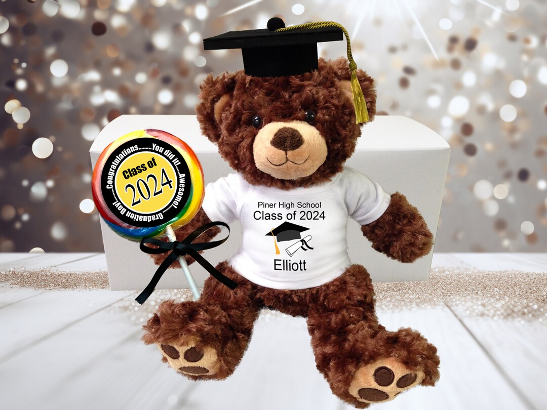 Personalized Graduation Teddy Bear Gift Set 13 Brown Vera Bear Class of ...