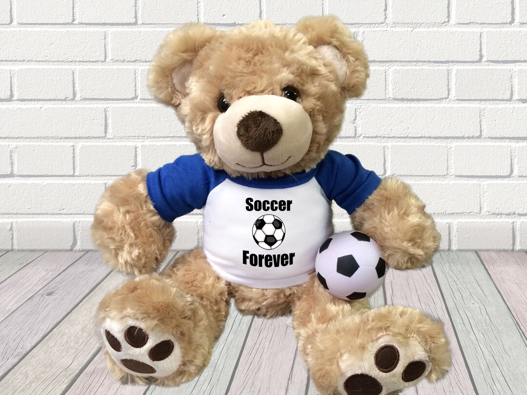 Personalized Soccer Teddy Bear - 13 Inch Honey Vera Bear - Etsy