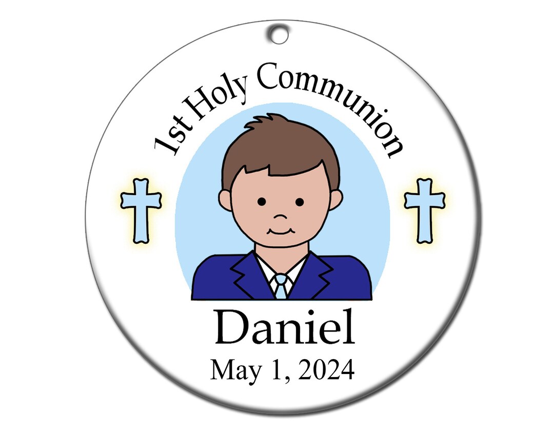 Personalized First Communion Ornament Boy 6 Options for Skin/hair Color ...
