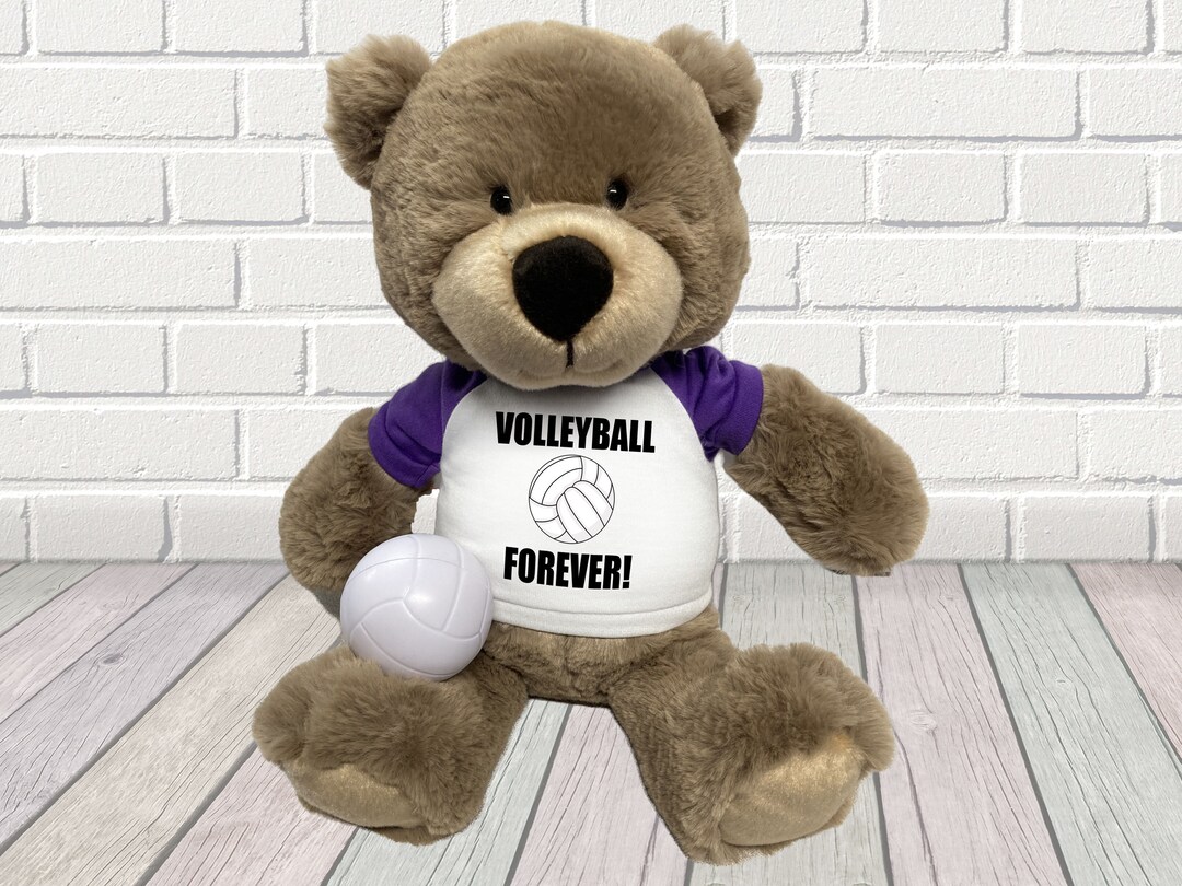 Personalized Volleyball Teddy Bear - 14 Inch Taupe Bear - Etsy