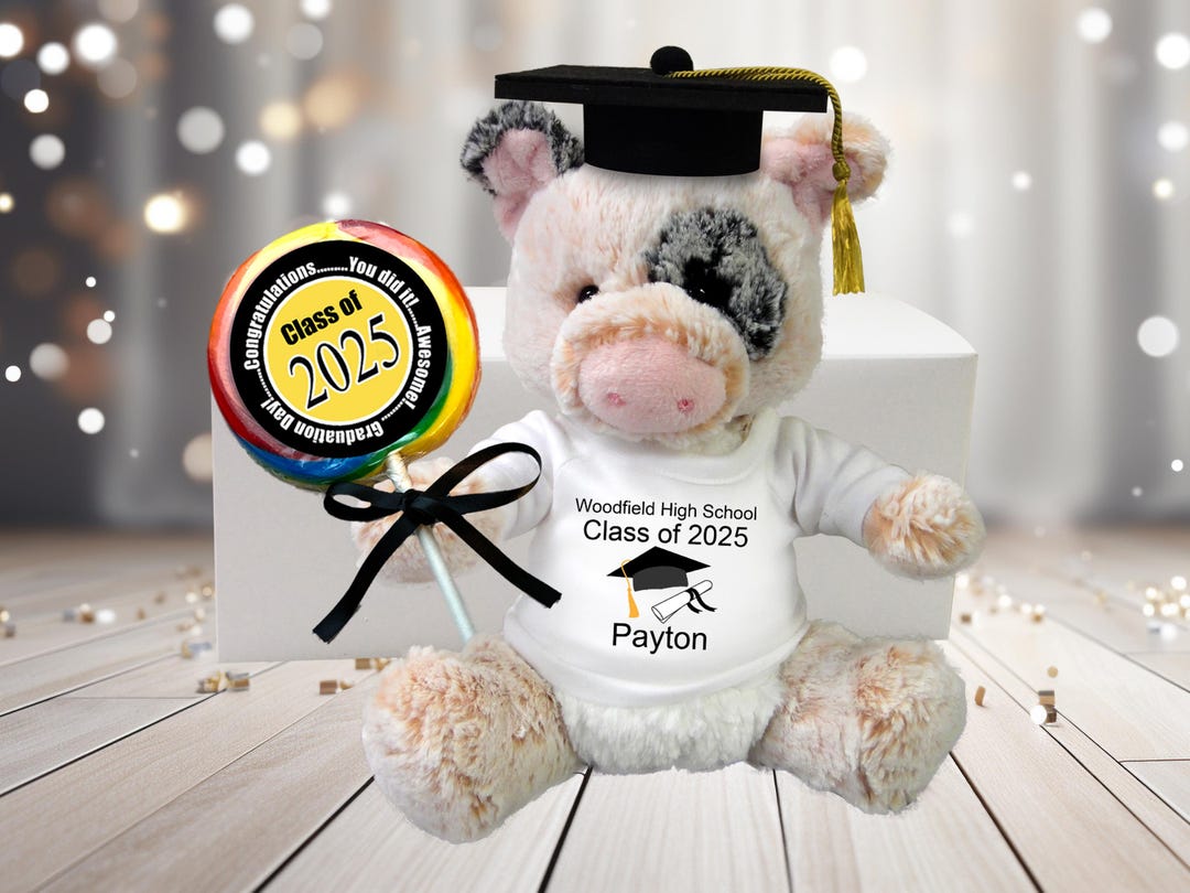 Personalized Graduation Pig Gift Set - 11" Plush Percy Pig - Class of ...