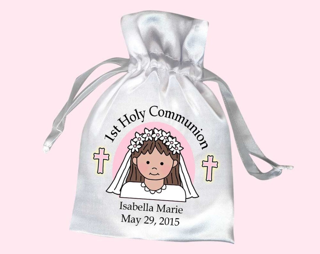 First Communion Girl Personalized Favor Bag pack of 10 - Etsy