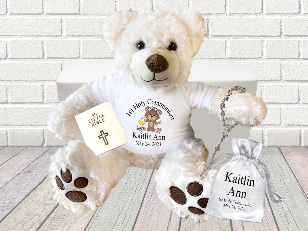 Personalized First Communion Teddy Bear Gift Set 13 - Etsy