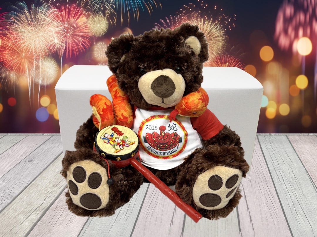 Personalized Year of the Snake Teddy Bear Gift Set for Chinese New Year ...