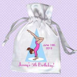 Gymnastics Girl Birthday Party Favor Bags pack of 10 Handstand Design ...