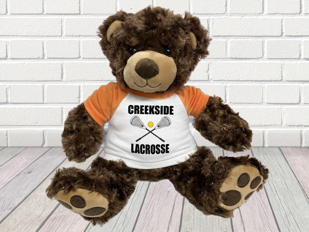Personalized Lacrosse Teddy Bear - 13 Inch Brown Vera Bear - Etsy