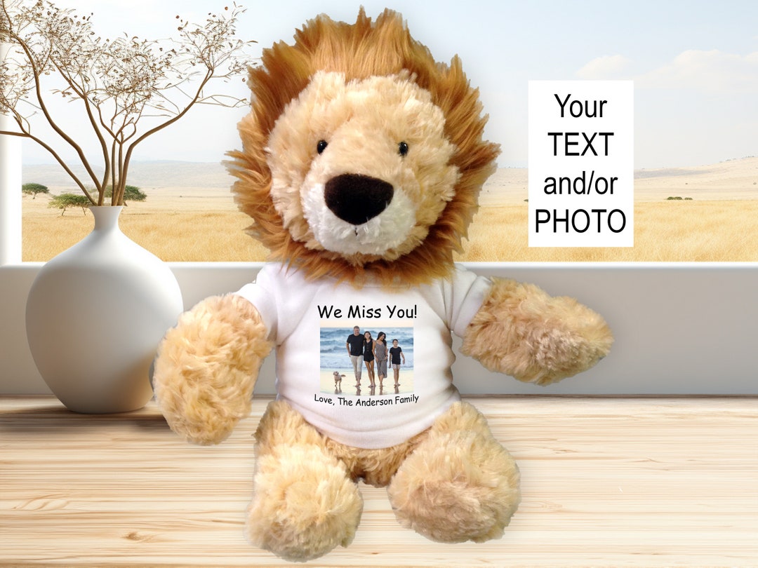 Personalized Stuffed Lion With Your Photo And/or Text - 12 Inch Plush ...