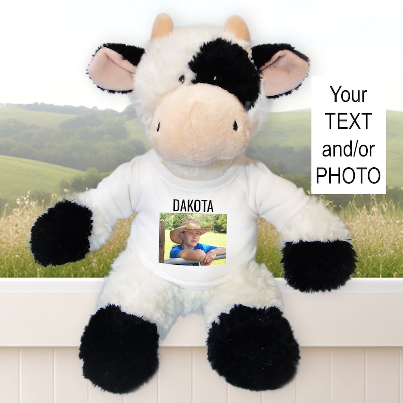Stuffed Animal Black Cow - Etsy