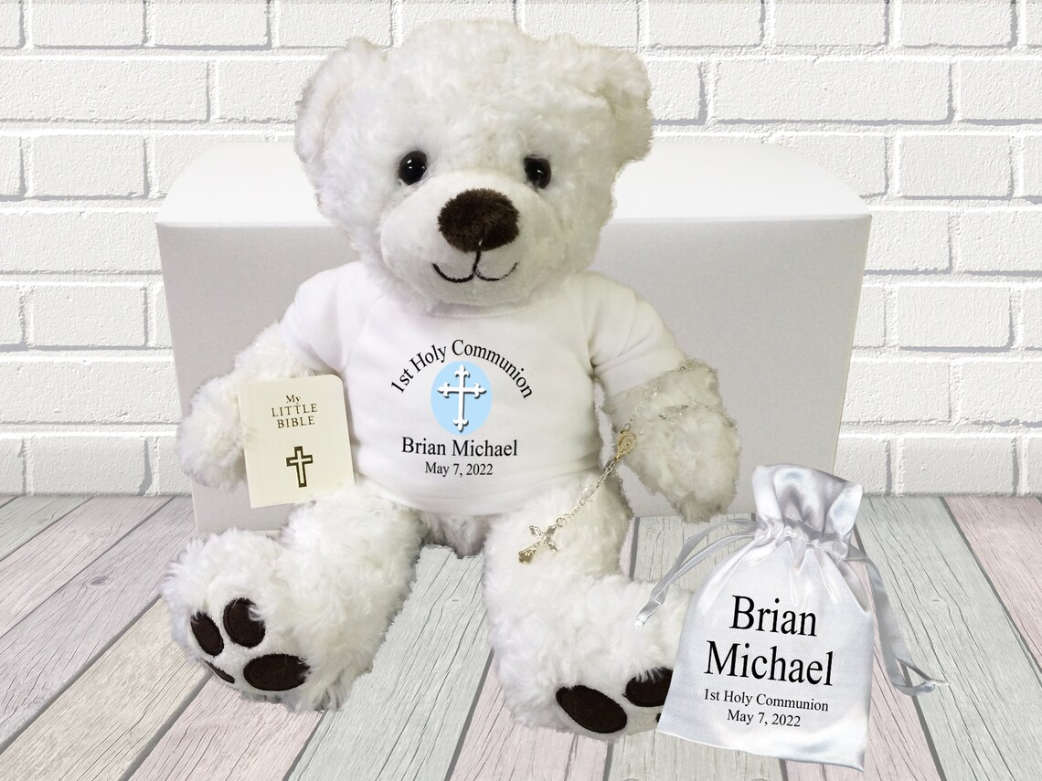 Personalized First Communion Teddy Bear Gift Set 13 | Etsy