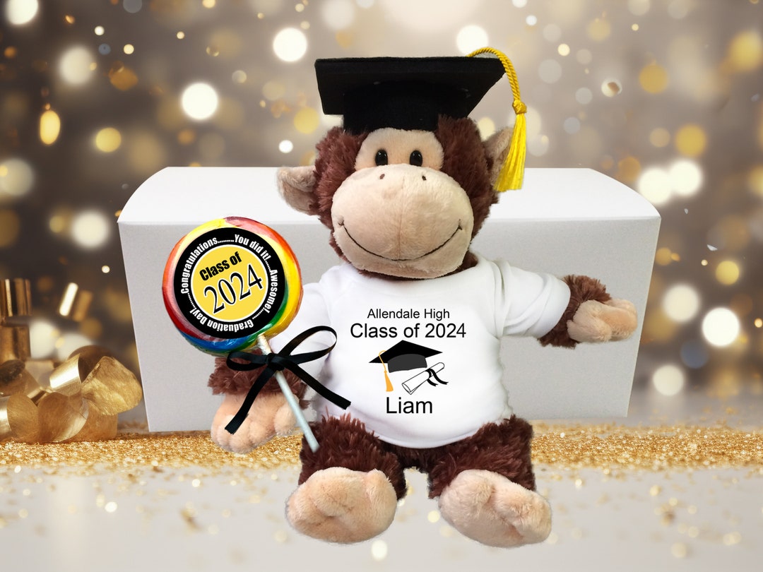 Personalized Graduation Monkey Gift Set 12 Plush Chimp Class of 2024 or ...