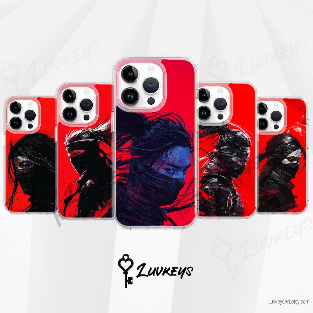 Stylish Male Ninja Art Phone Case for iPhone 16 15 14 Pro Max 13 12 8 ...
