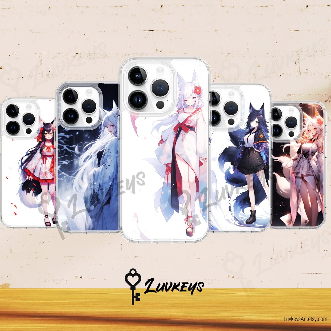 Anime Girl Shojo Fox Phone Case for iPhone 16 15 14 Pro Max 13 12 8 ...
