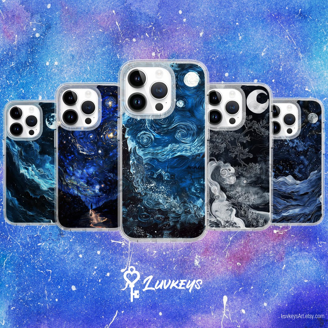 Van Gogh Inspired Starry Night Sky Phone Case for iPhone 16 15 14 Pro ...