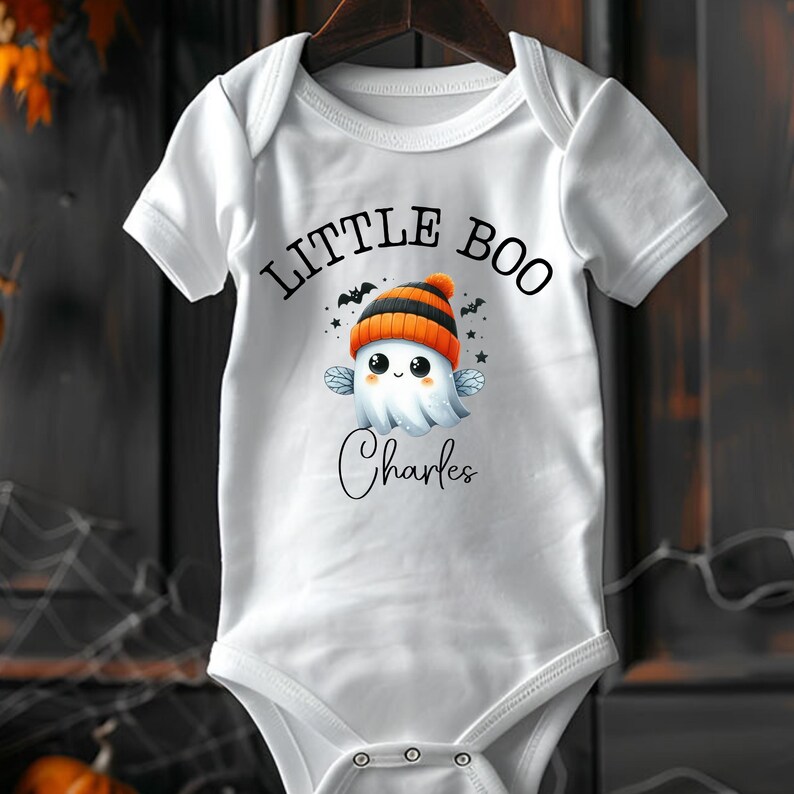 Personalized Little Boo Ghost Baby Bodysuit: First Halloween Outfit - Etsy
