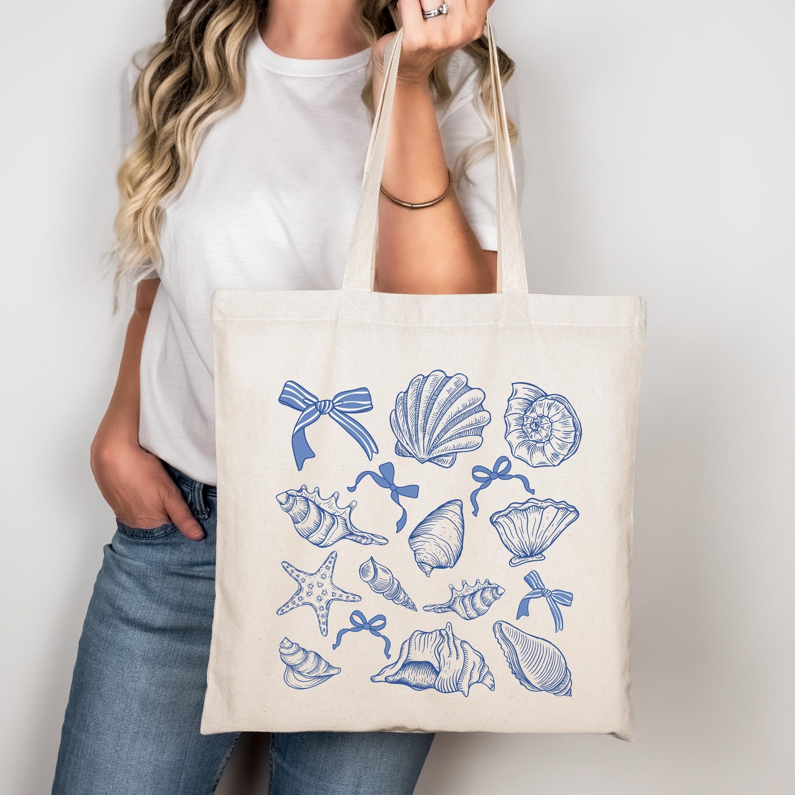 Coquette Seashell Tote Bag, Coastal Tote Bag for Women, Beach Totes ...