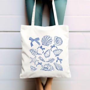 Coquette Seashell Tote Bag, Coastal Tote Bag for Women, Beach Totes ...