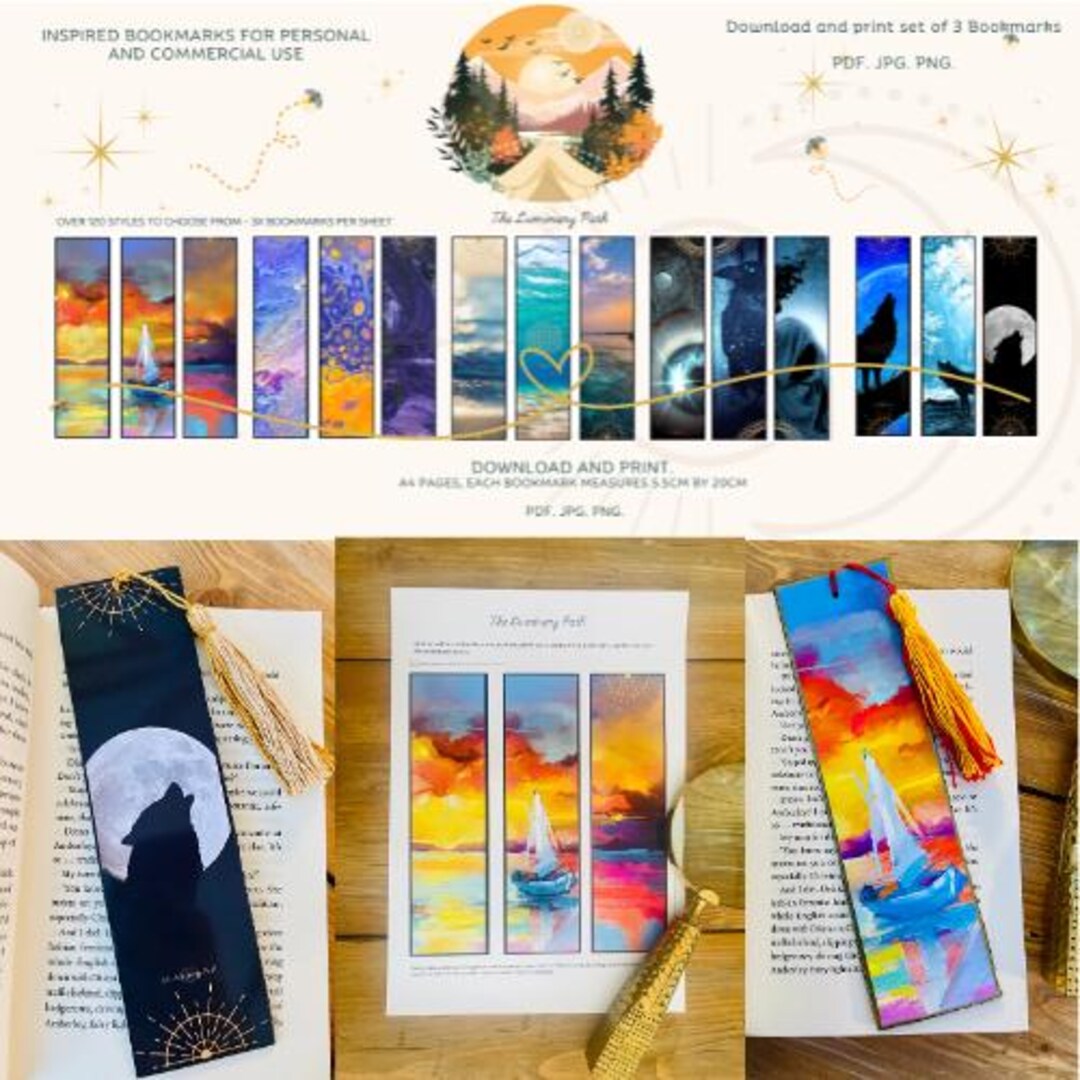 Downloadable Bookmark Project - Set of 3 Customizable Designs for All ...