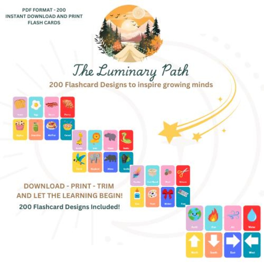 Set of 200 Flashcard Designs to Inspire Growing Minds - for Early ...
