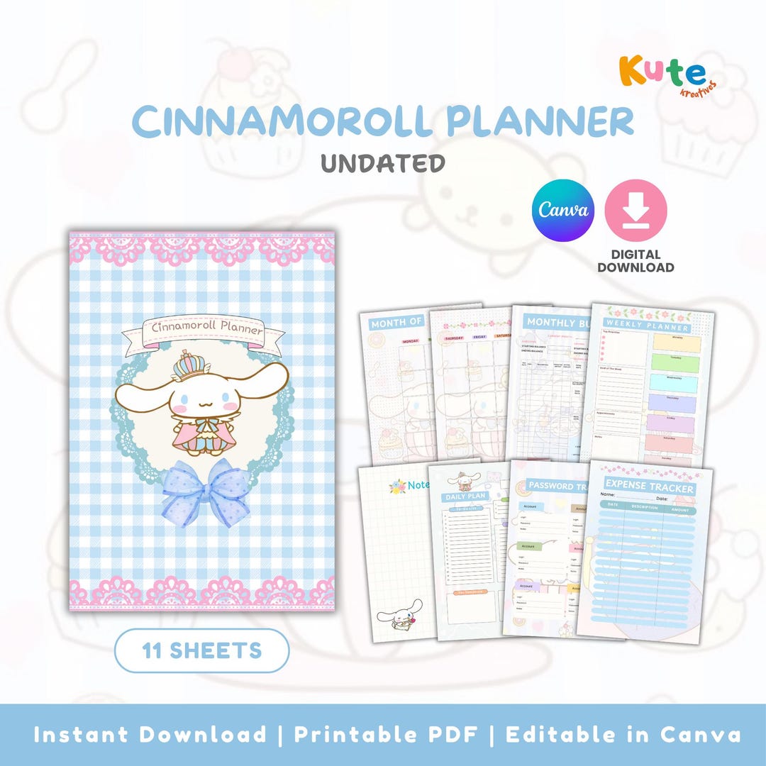 Cinnamoroll Planner Notebook – Adorable & Functional Organizer W Cute ...