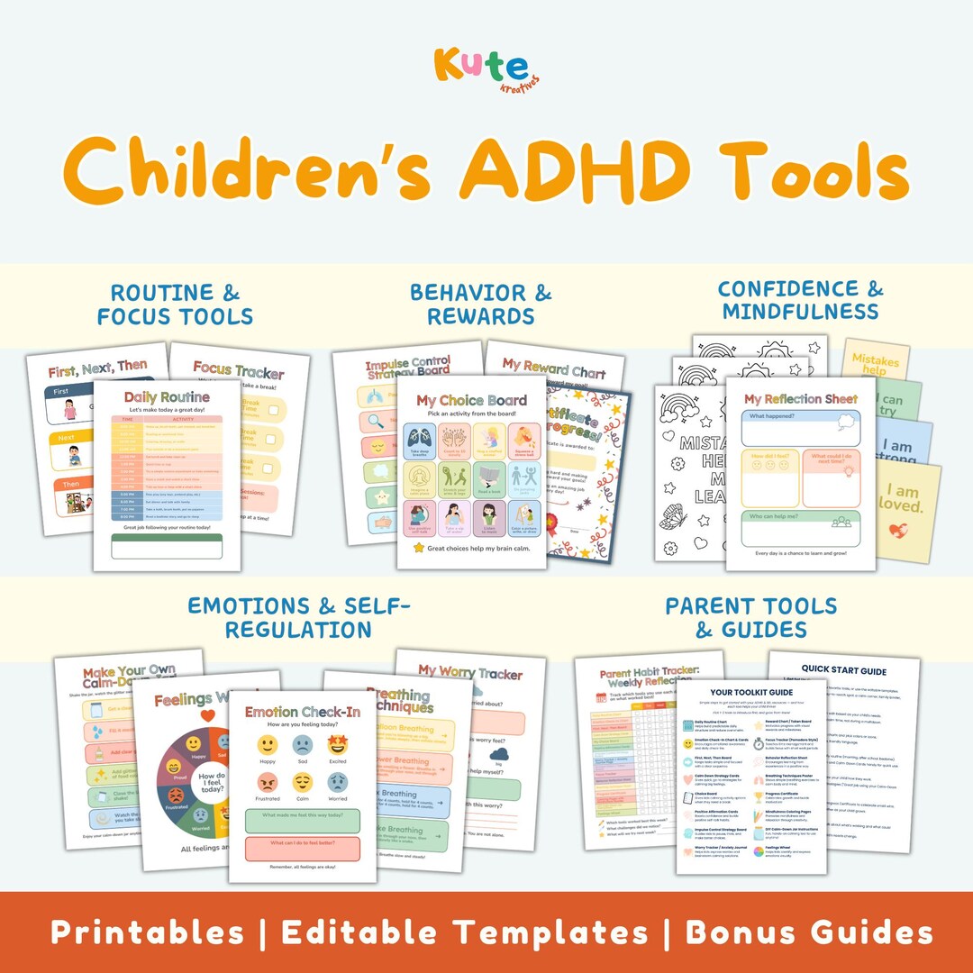 ADHD Tools for Kids – Focus & Calm Kit for Children | Sensory Fidget ...