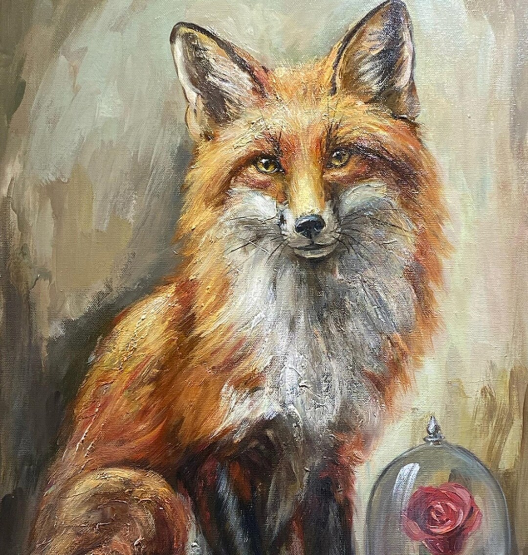Original Oil Painting “red Fox” - Realistic Wildlife Wall Art, Hand ...