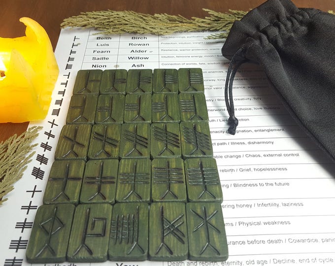 Hand-burned Ogham Staves - Oracle of the Trees, Celtic Ogham Runes for ...