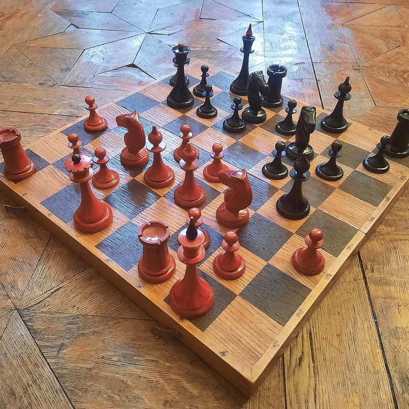 Antique Chess Set - Etsy