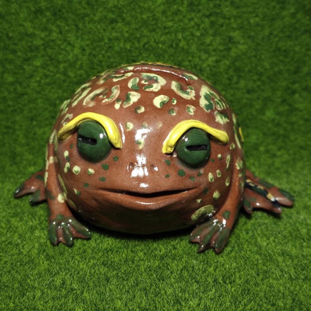 A Unique Ceramic Frog-money Bank With a Leopard Image on Its Back. One ...