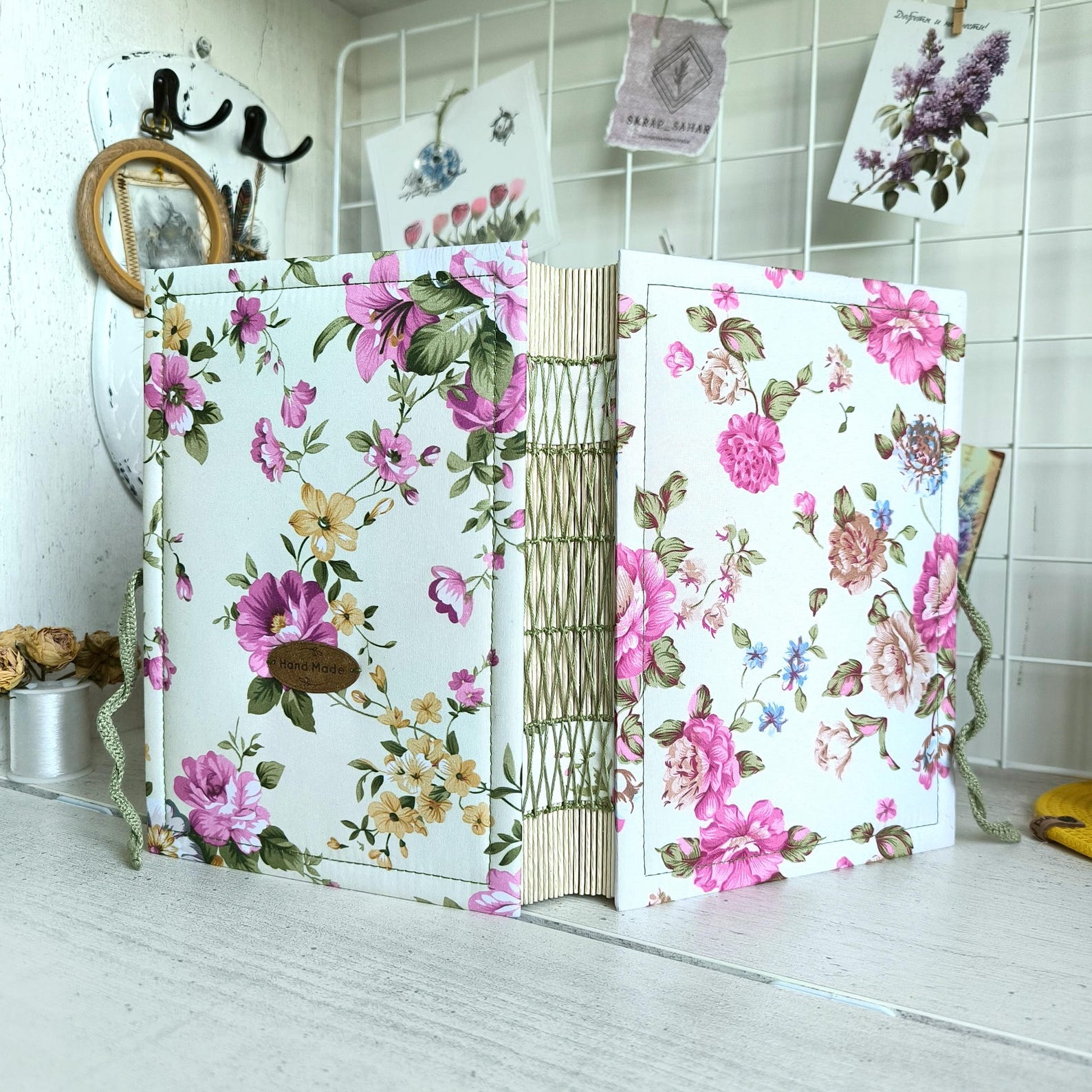 Notebook With Watercolor Paper and Shabby Ties Handmade Coptic Bound ...