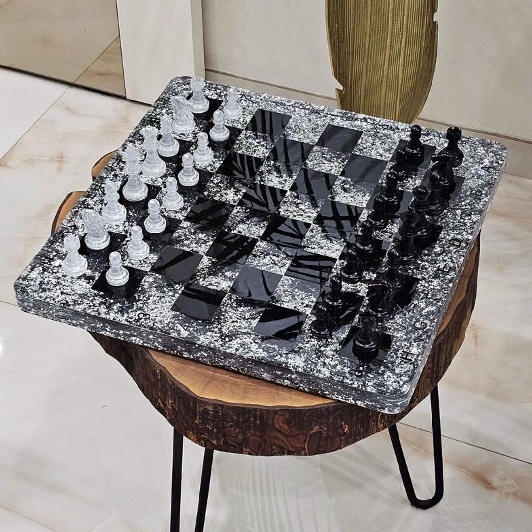 Luxury Epoxy Chess Set. Handmade Unique & Exclusive Art Gift. - Etsy