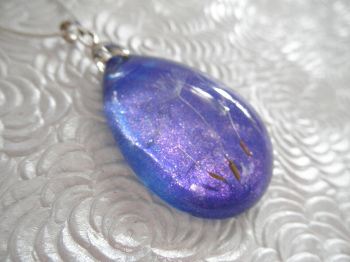 3 Wishes-3 Dandelion Seeds Encased In Glass Teardrop | Etsy