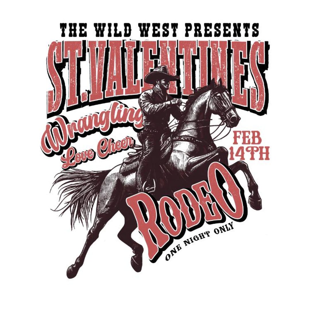 St.valentine's Wild West Rodeo Png, Vintage Western Valentines Love Png ...