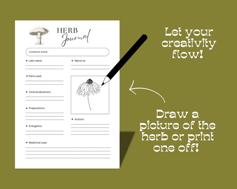 Herb Journal PDF Printable Learning Herbalism - Etsy