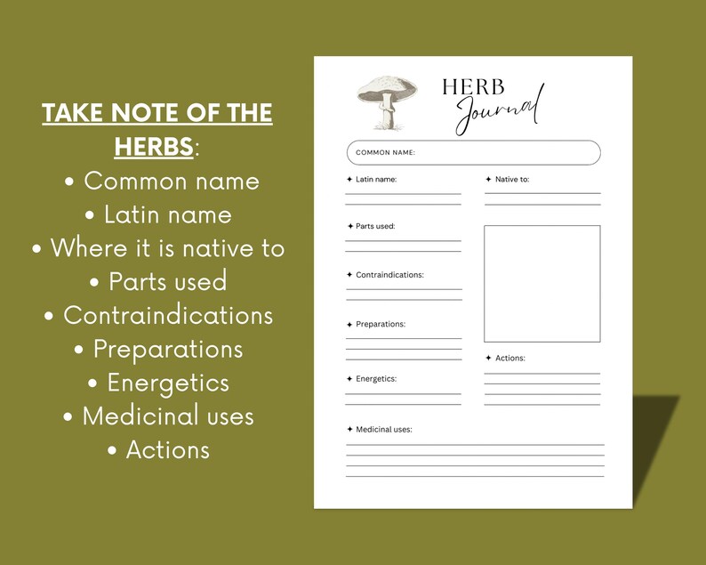 Herb Journal PDF Printable Learning Herbalism - Etsy