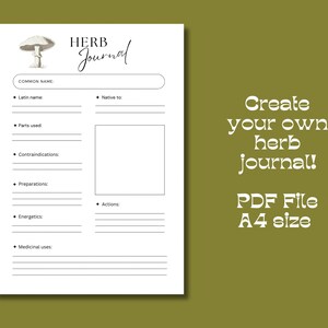 Herb Journal PDF Printable Learning Herbalism - Etsy