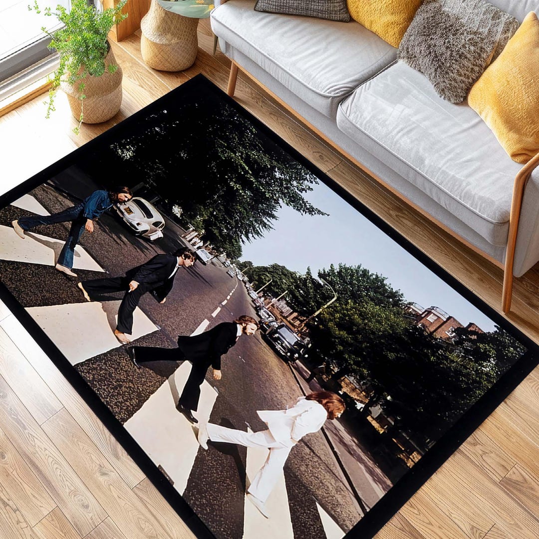 Beatles Decor, Abbey Road Iconic Band Rug, Crosswalk, Retro Music Mat ...