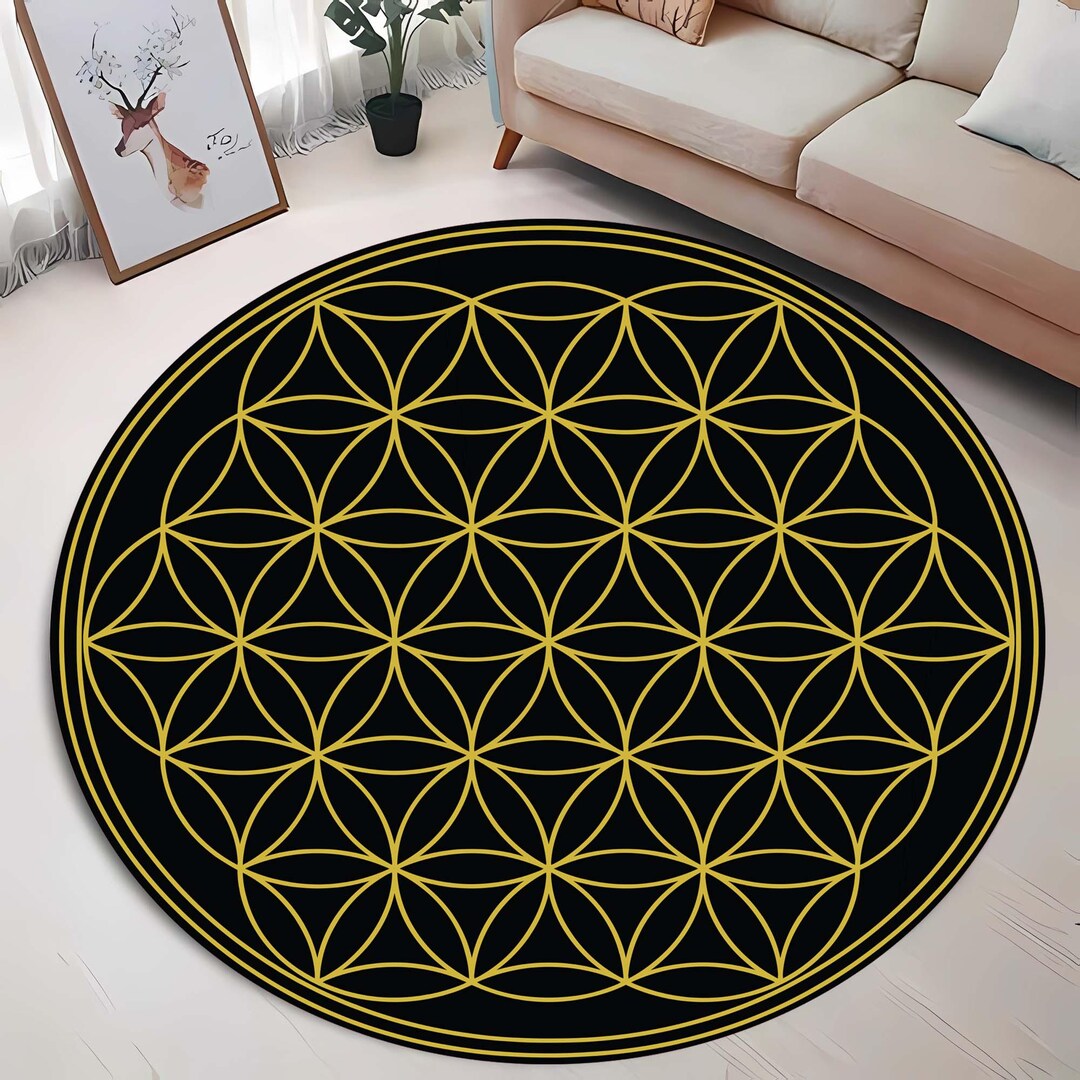 Flower of Life Rug, Sacred Geometry Rug, Mystical Home Decor, Spiritual ...