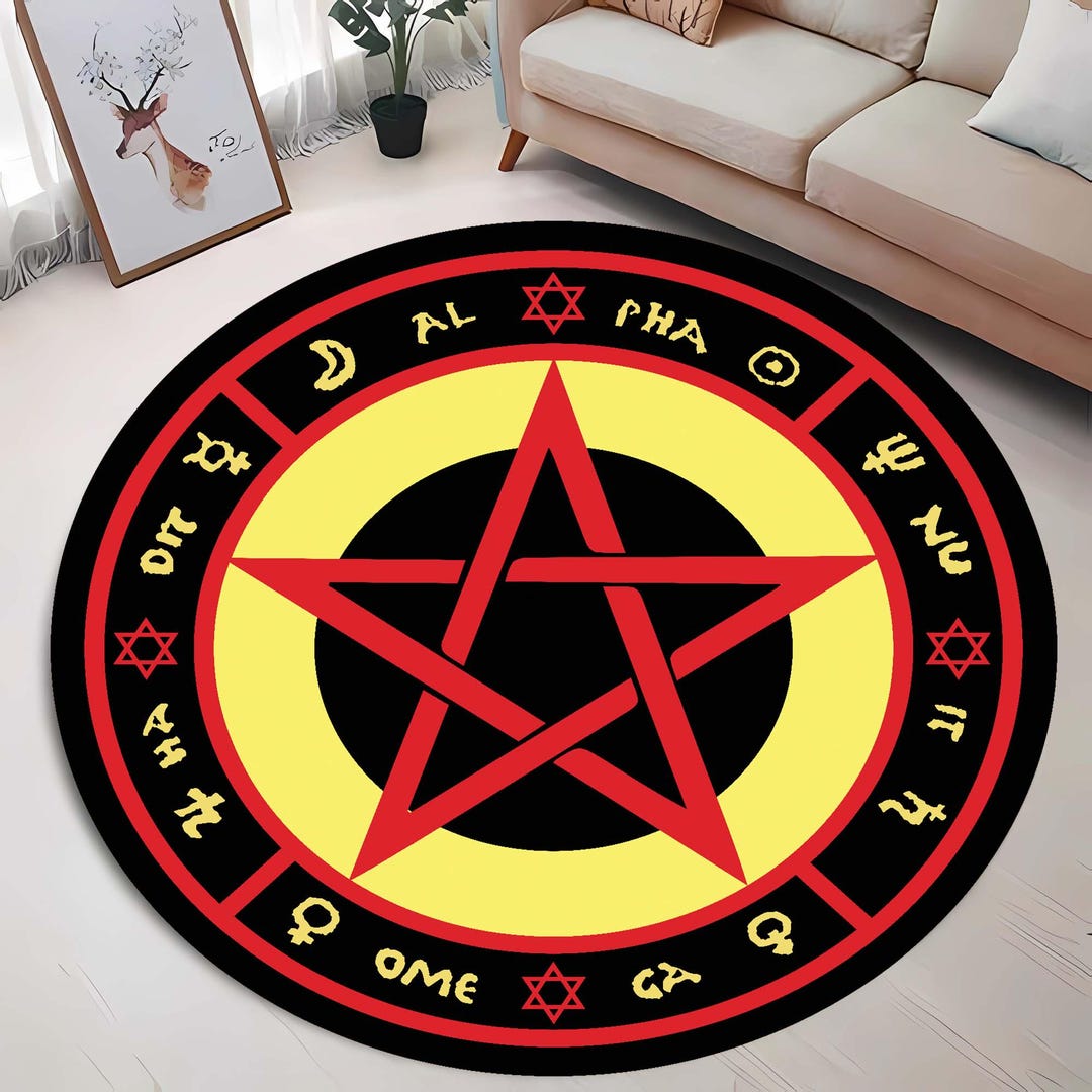 The Love Witch Rug, Astrology Rug, Movie Decor, Red Pentagram, Zombie ...