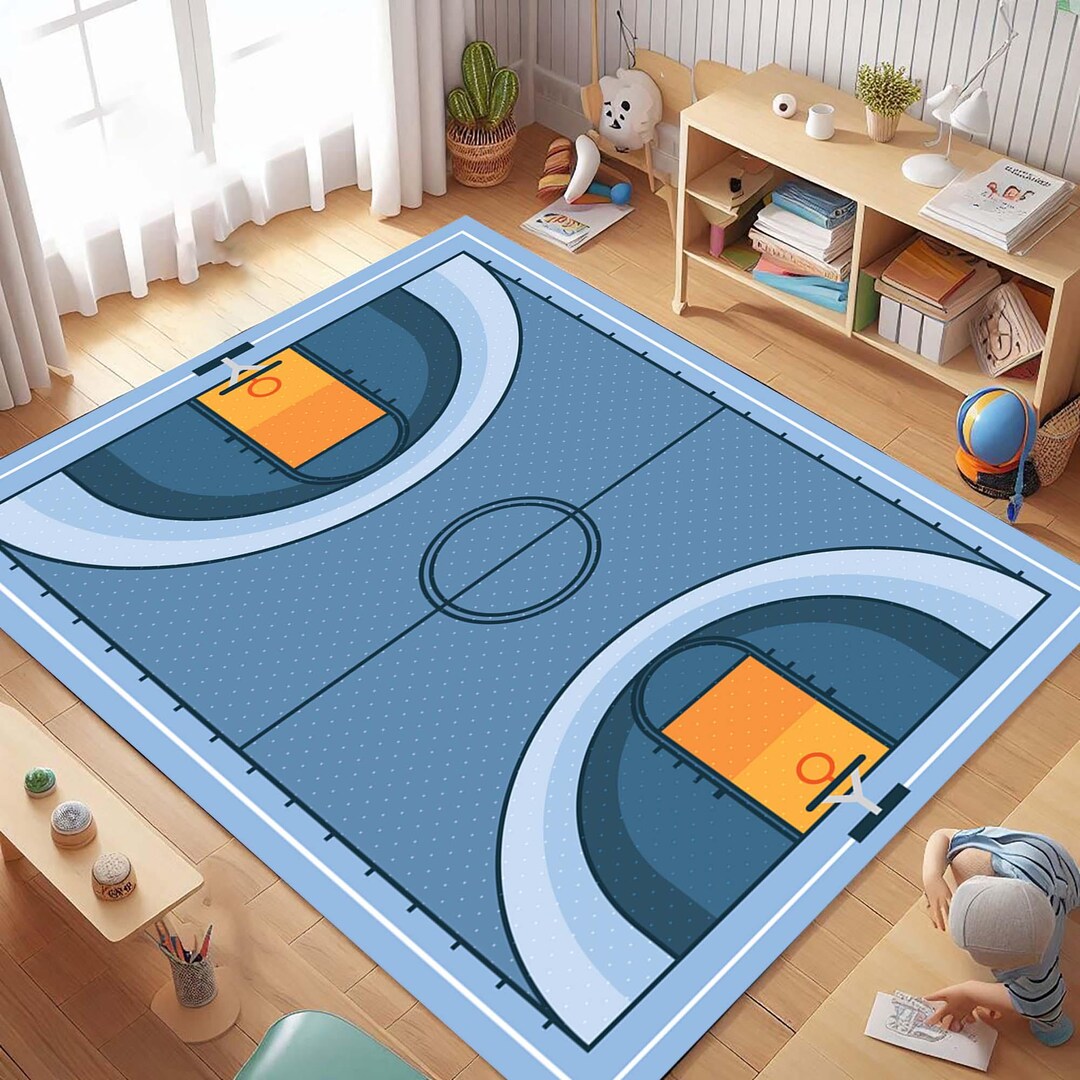 Basketball Field Rug, Basketball Court, Sports Themed, Room Decor, Boys ...