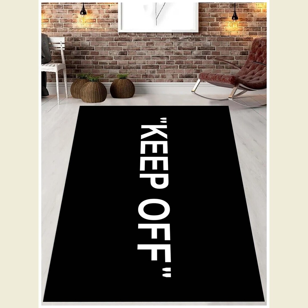 Black White Keep off Rug, Black White, Keep Off, Popular Fashion Rug ...